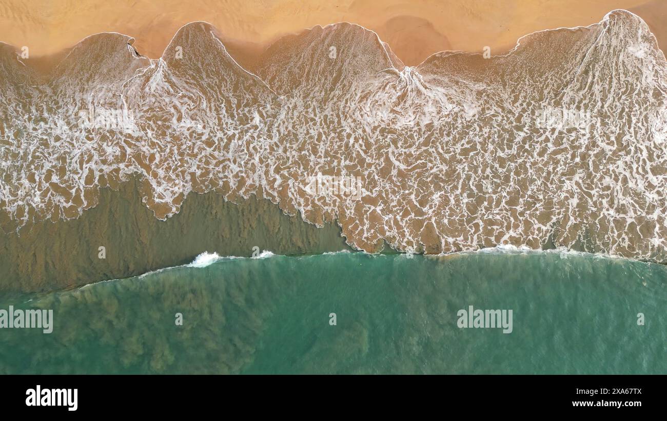 Aerial view of clear waters and rocky terrain below Stock Photo - Alamy