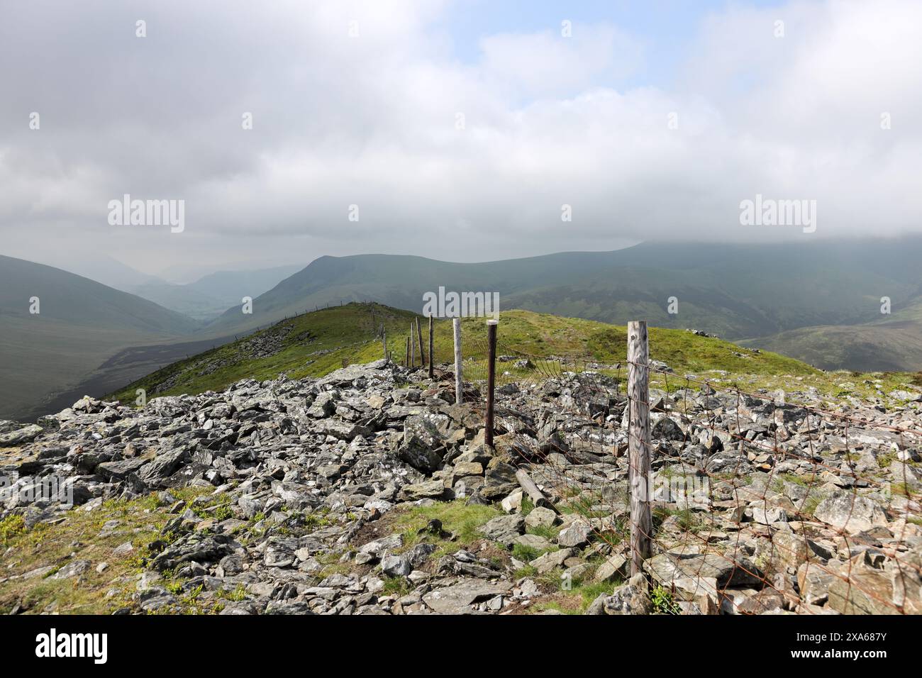 The view south from the Summit of Great Calva towards Lonscale Fell ...