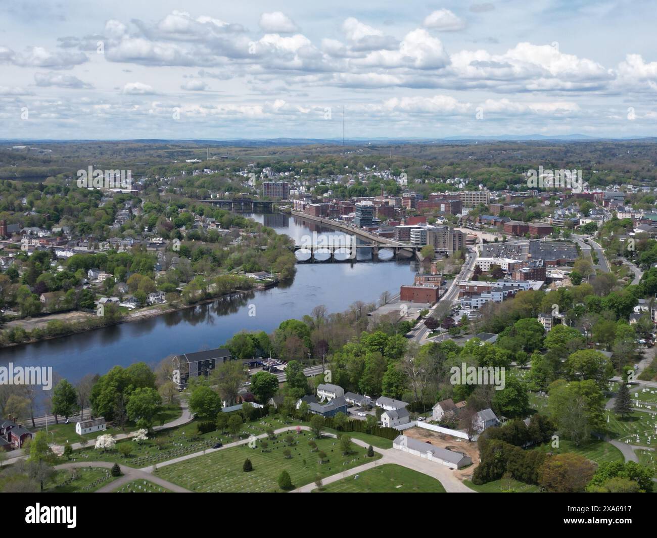 A scenic aerial view of Haverhill, Massachusetts Stock Photo - Alamy
