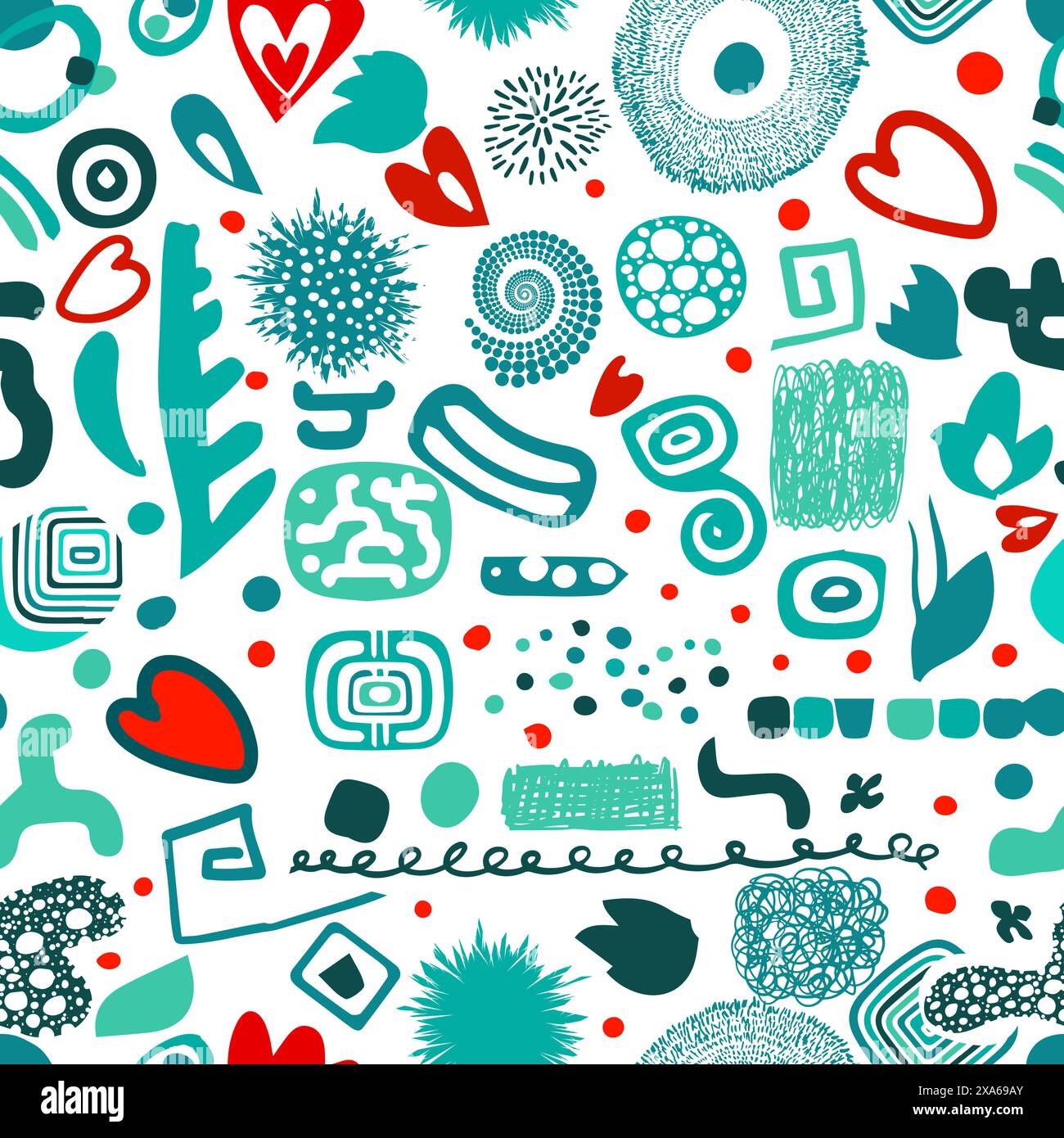 Seamless trendy pattern on a white background of colored different ...