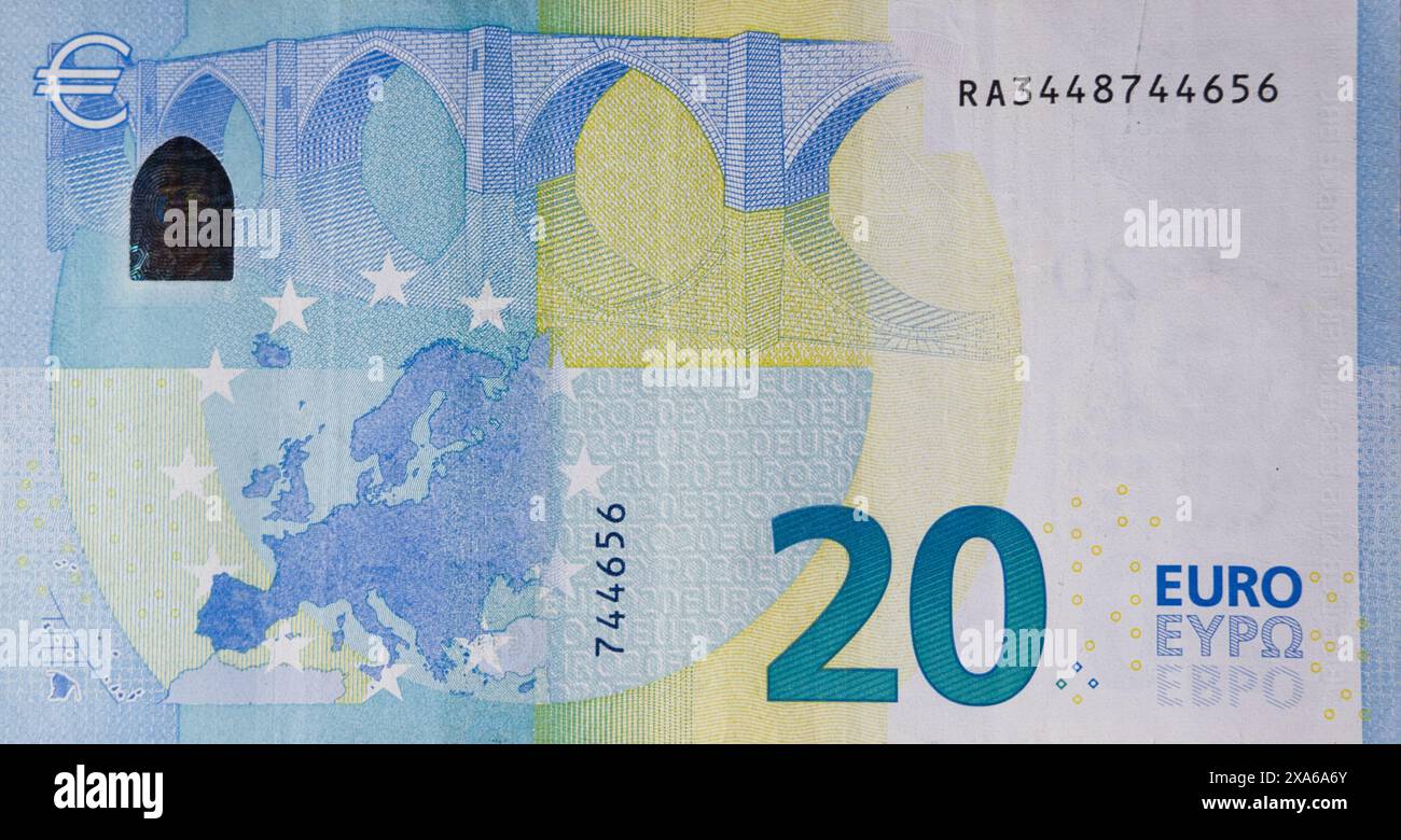 A close-up of 20 Euro banknote Stock Photo - Alamy