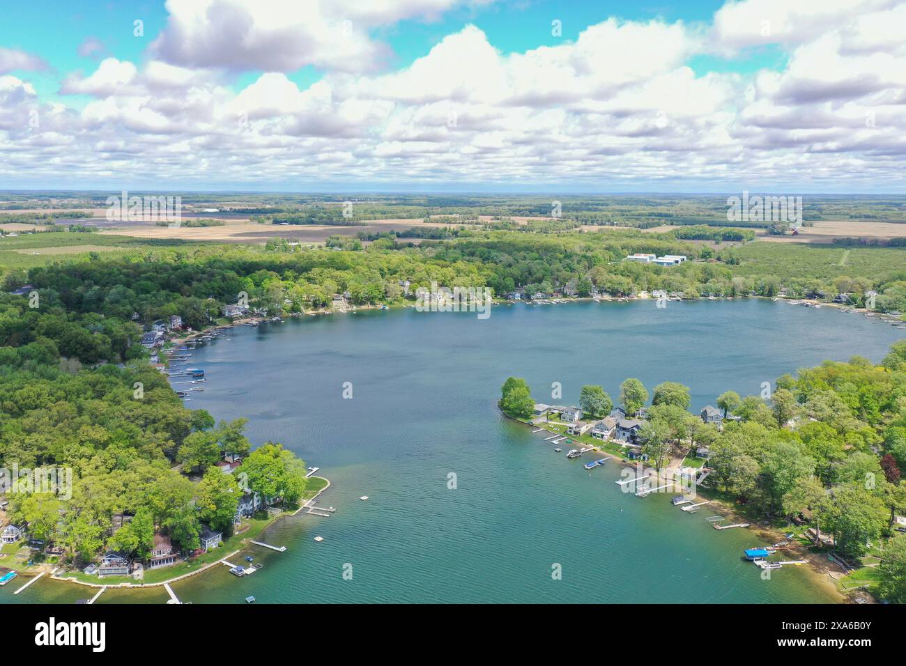 The Dowagiac Michigan spring color on Sister Lakes Stock Photo - Alamy
