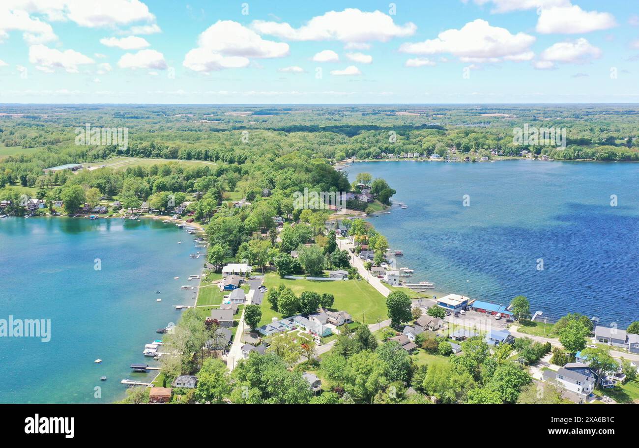 The Dowagiac Michigan spring color on Sister Lakes Stock Photo - Alamy