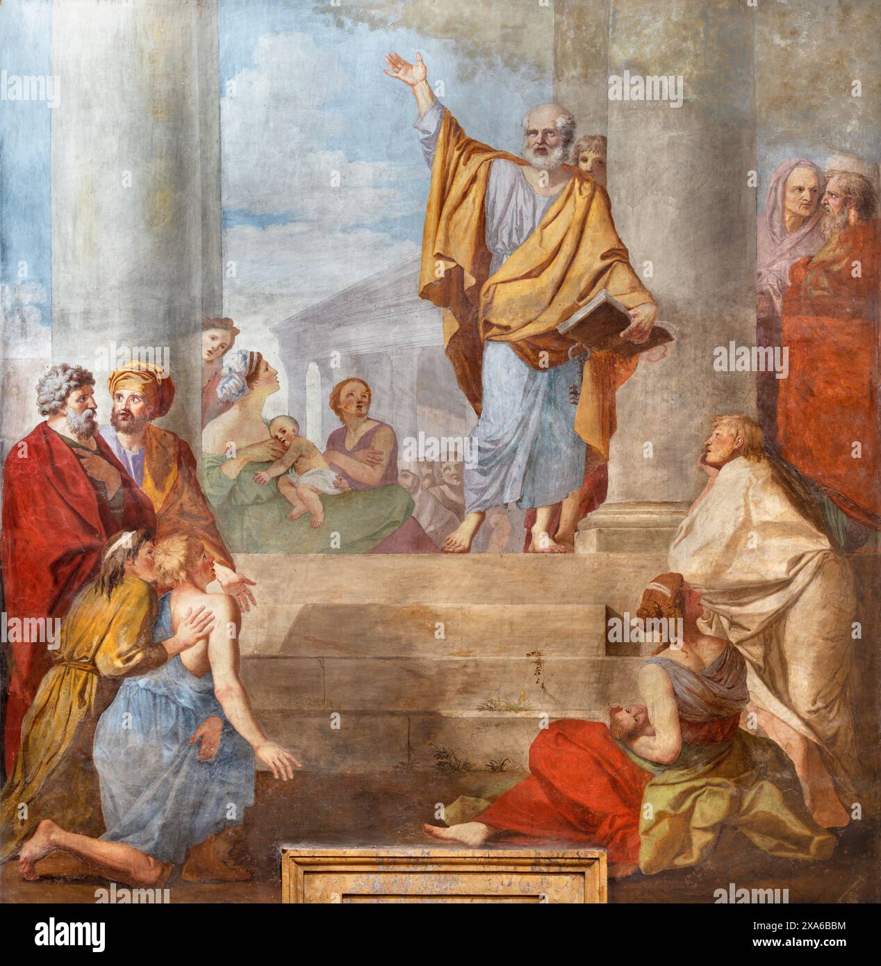 PERUGIA, ITALY - MAY 16, 2024: The fresco of Seromon of St. Peter in ...