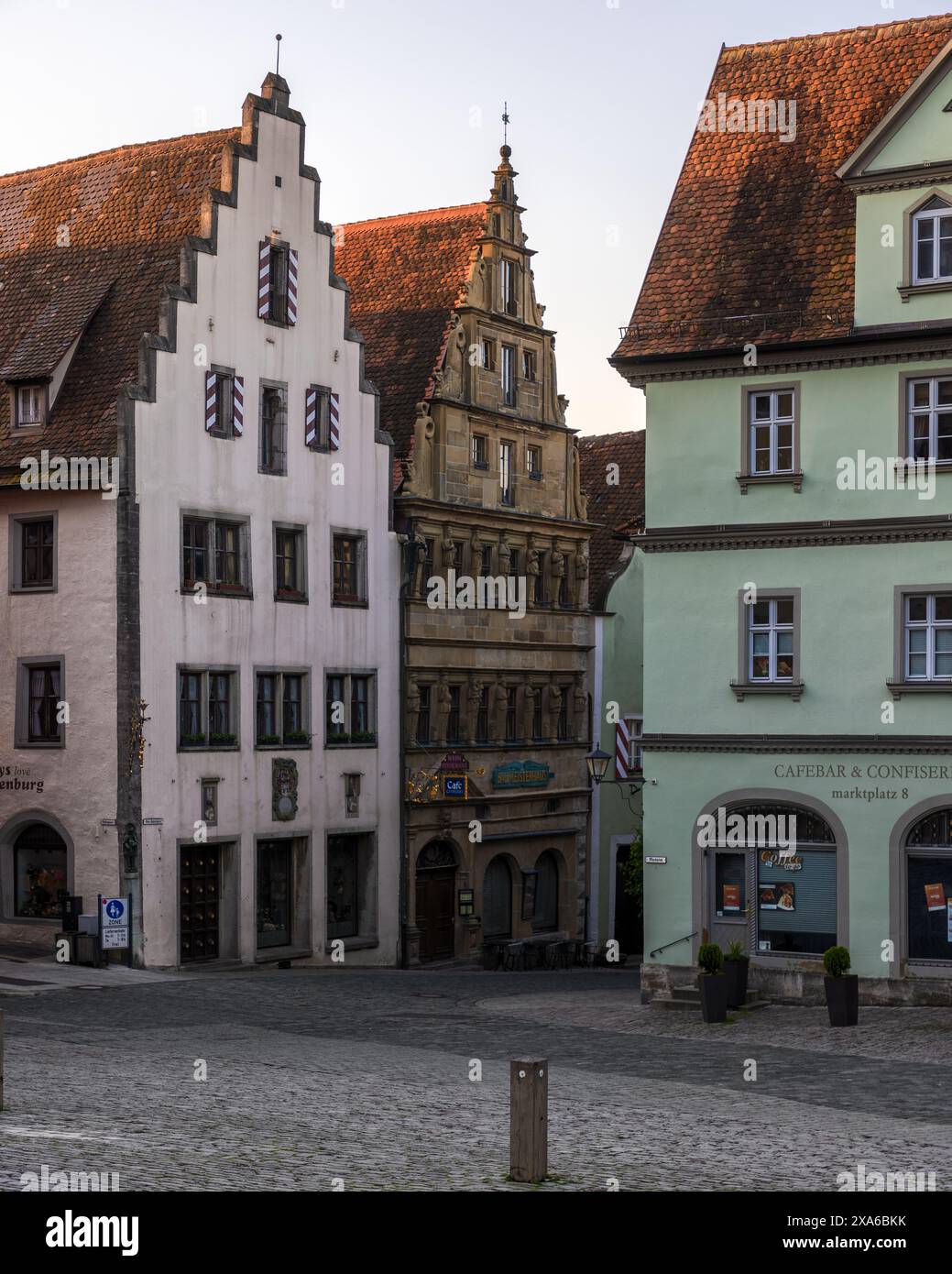 The beautiful colorful buildings in a small cozy town of Rothenburg ob ...