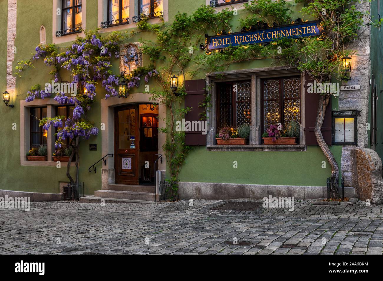 The beautiful colorful buildings in a small cozy town of Rothenburg ob ...