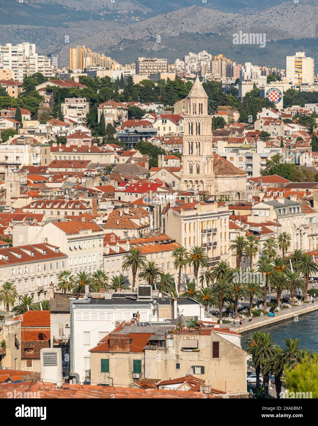 View of the picturesque city of Split in Croatia with historic ...