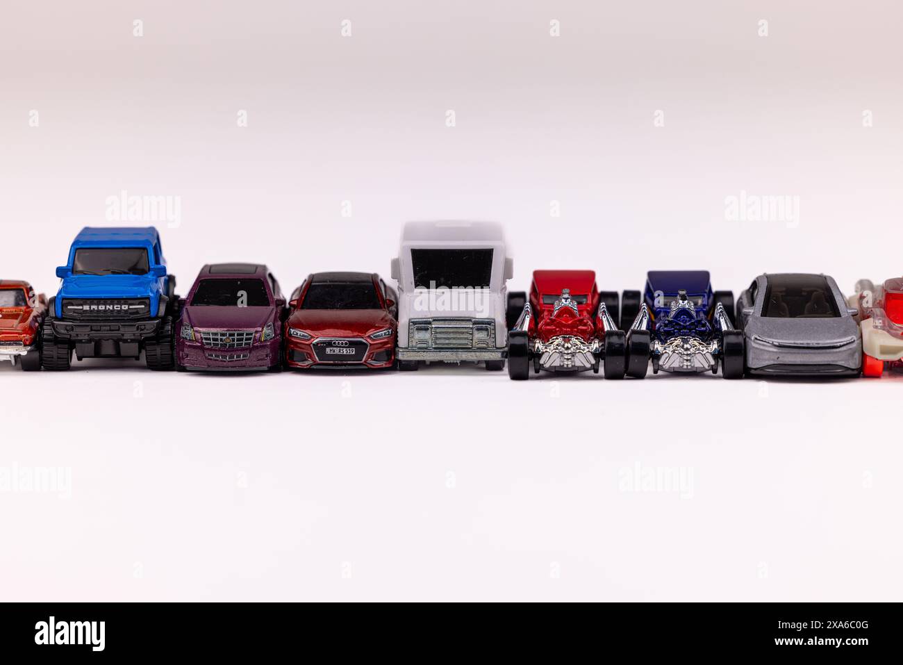 A collection of toy cars parked together Stock Photo - Alamy