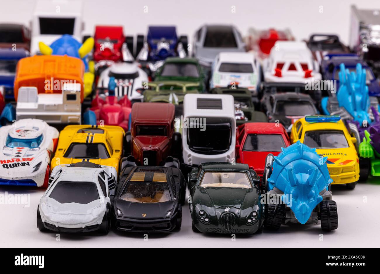 A collection of toy cars parked together Stock Photo - Alamy