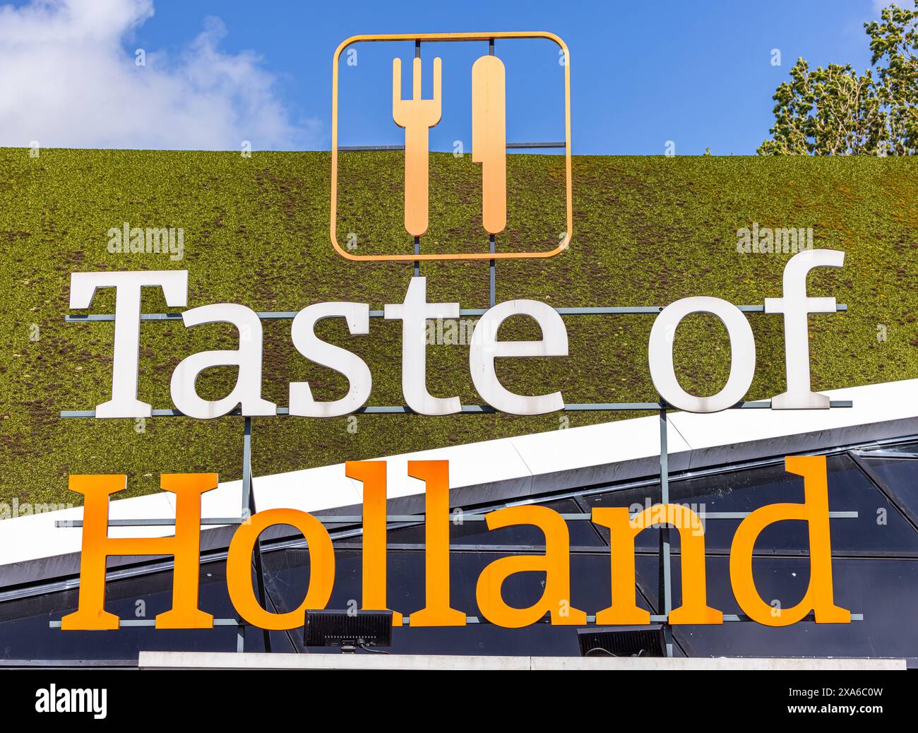 A 'Taste of Holland' sign in Maduro dam, the Netherlands Stock Photo ...