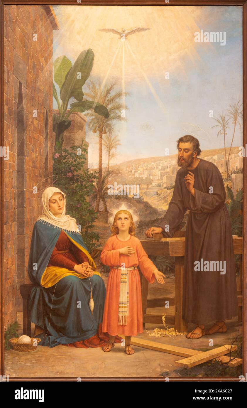 PERUGIA, ITALY - MAY 16, 2024: The painting of Holy Family in the ...