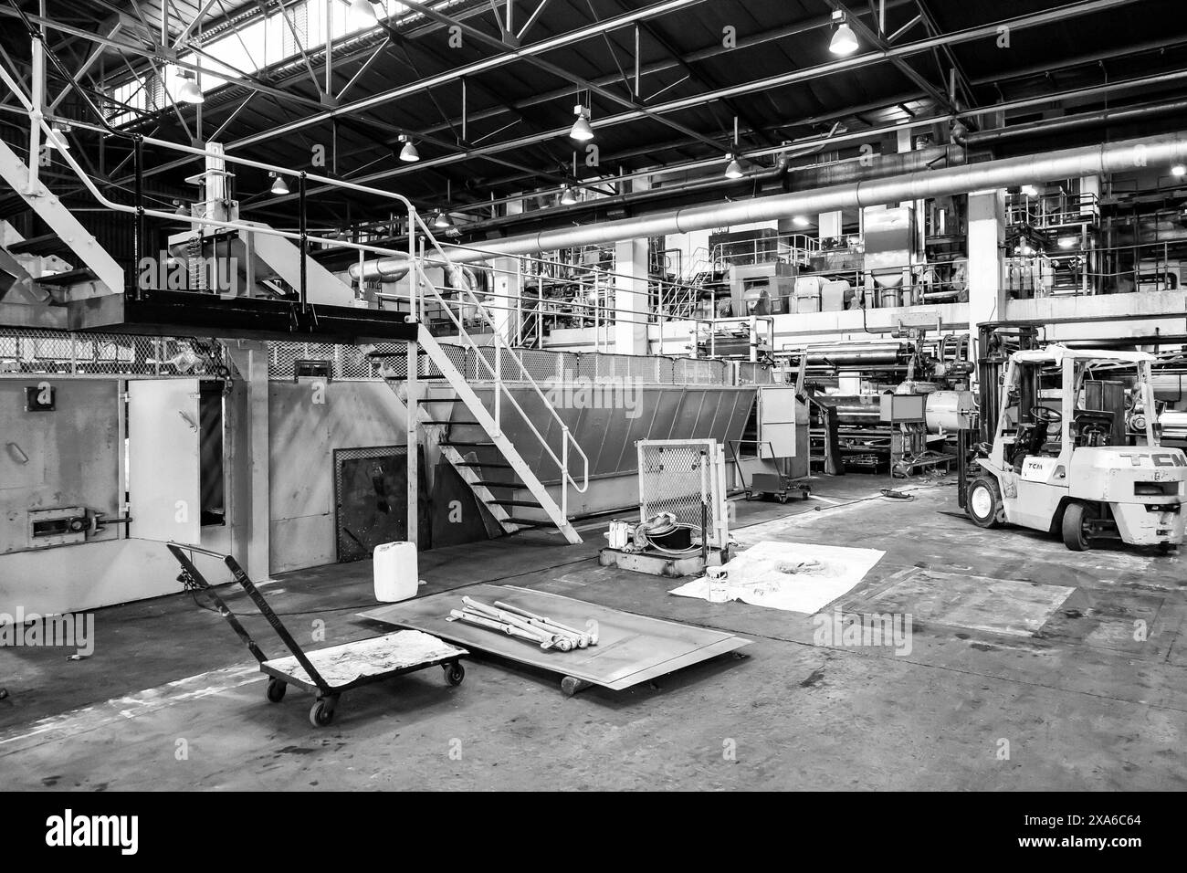 The interior of machinery on the rubber assembly line in Johannesburg ...