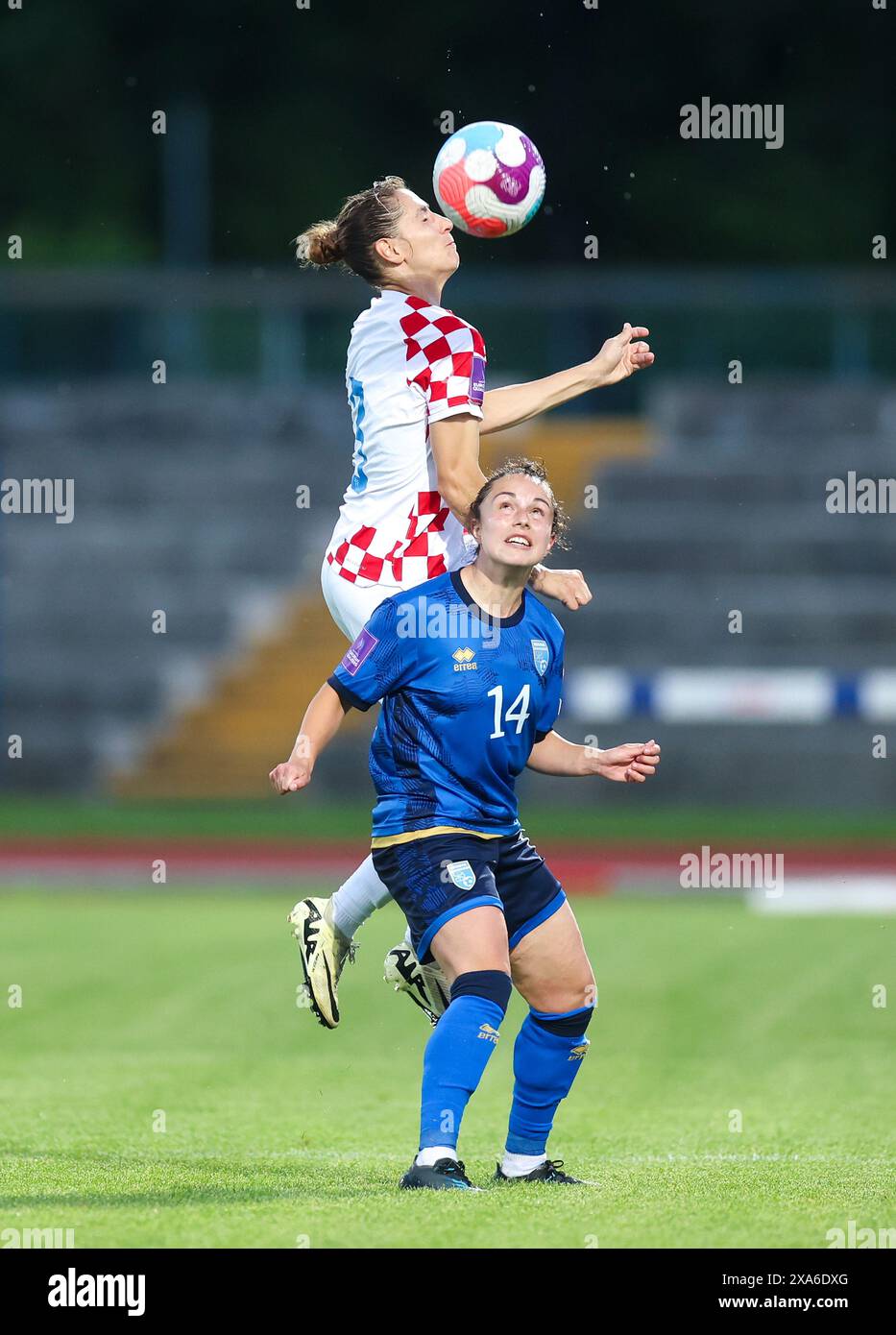 Karlovac, Croatia. 04th June, 2024. Valentina Metaj of Kosovo and Ana ...
