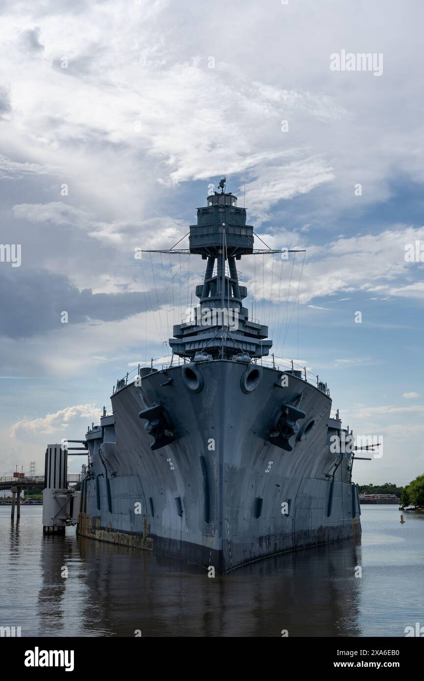 The US Navy USS Texas BB-35 Battleship in Galveston Texas, USA Stock ...