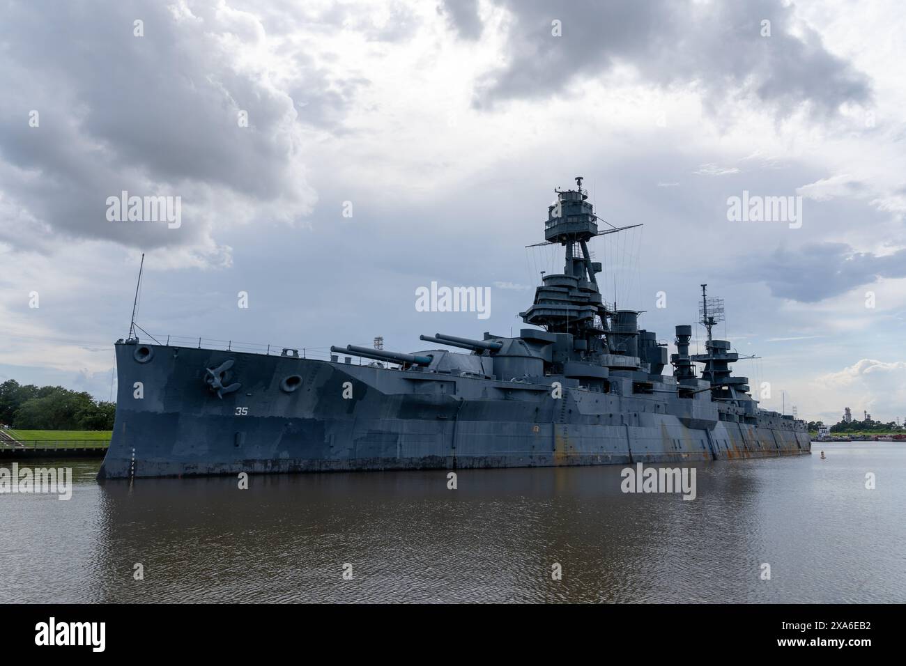 The US Navy USS Texas BB-35 Battleship in Galveston Texas, USA Stock ...