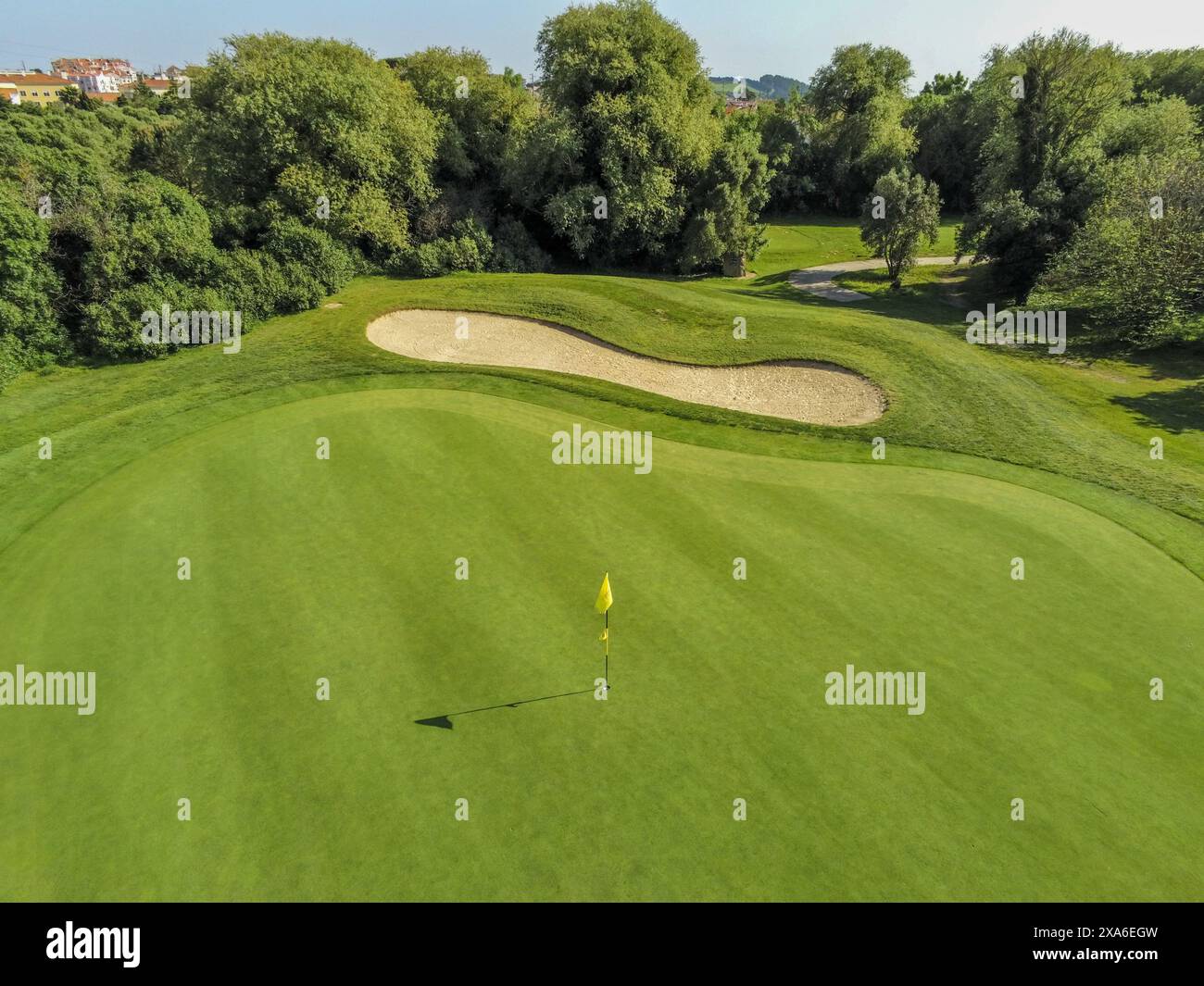 An aerial view of a golf court in Beloura, Sintra, Portugal Stock Photo ...