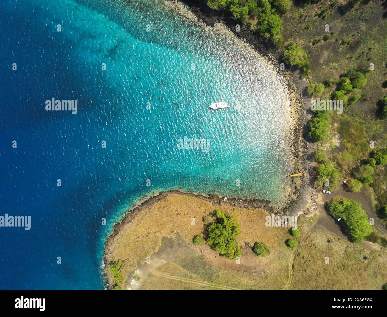 Aerial view blue lagoon in hi-res stock photography and images - Alamy