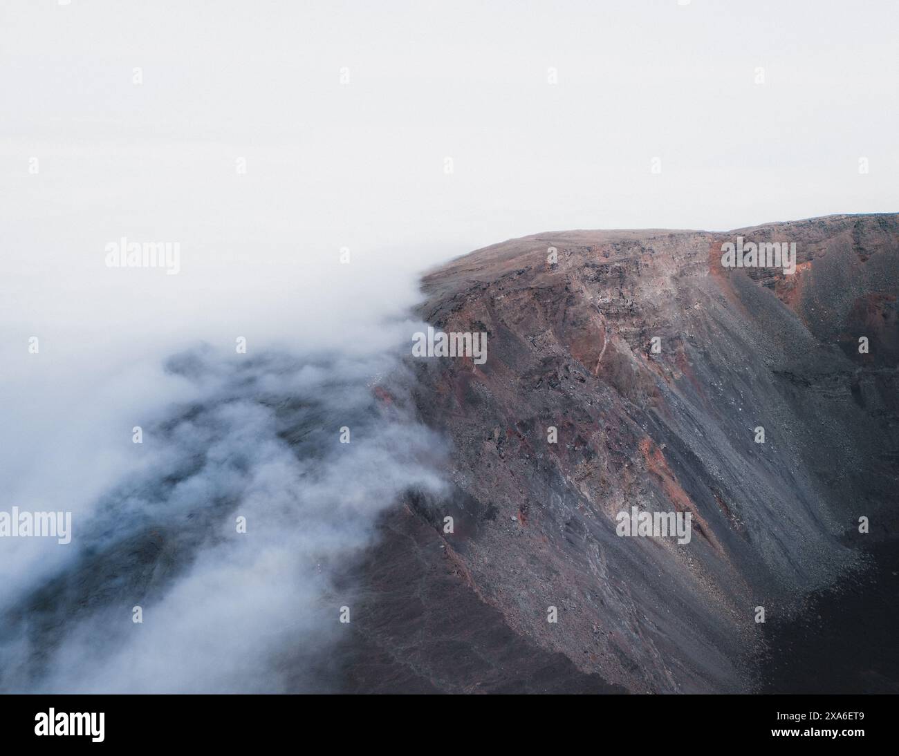 The Dolomieu volcano, Reunion Island, with the Fournaise python Stock ...