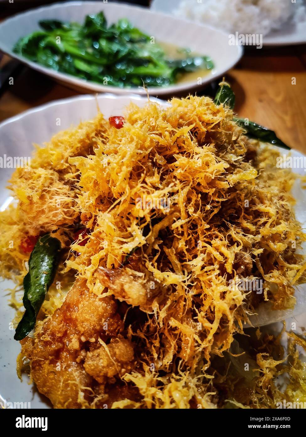 Dry Butter Prawn Asia Cuisine Malaysia Dish Stock Photo - Alamy