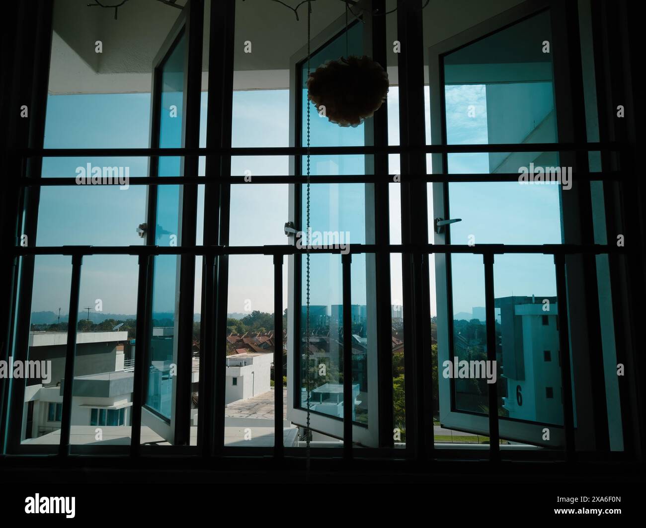 View from the Apartment Putra 1 unit window to the town Stock Photo - Alamy