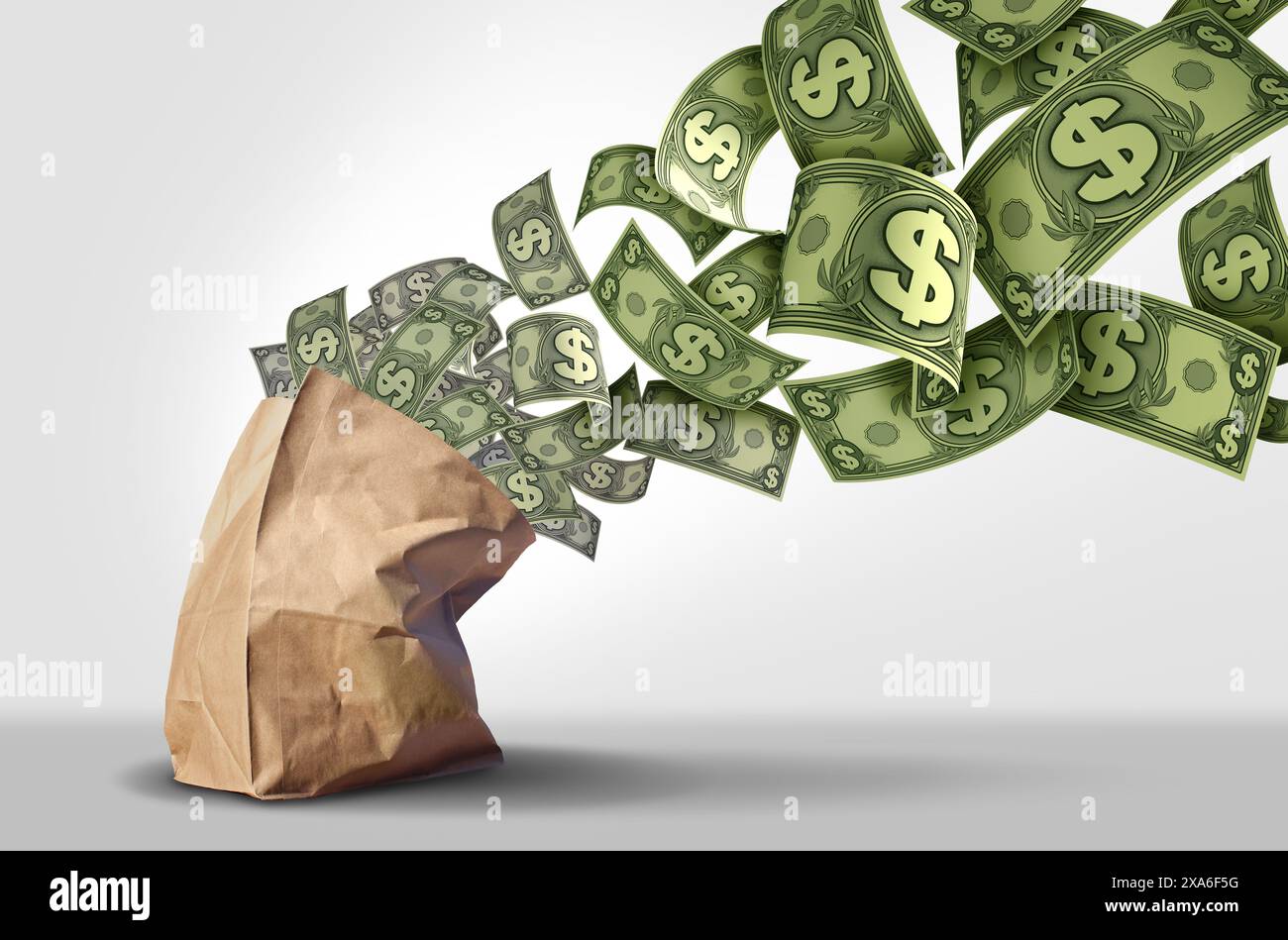 Cost of Living as a consumer spending money symbol and grocery bill or ...