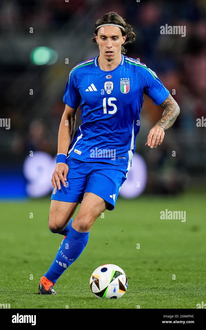 Bologna, Italy. 04th June, 2024. Riccardo Calafiori of Italy during the ...