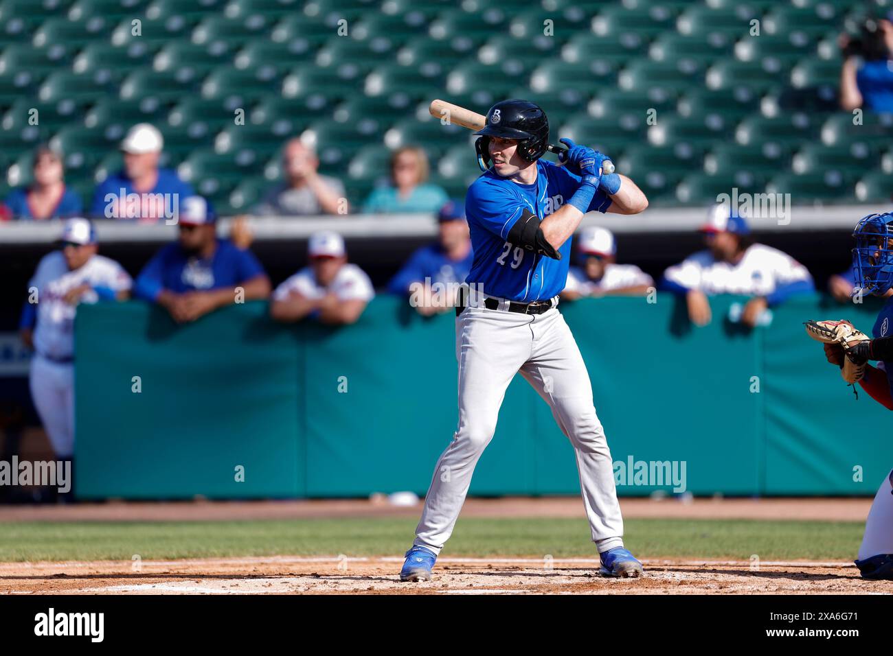 Biloxi Shuckers catcher Darrien Miller (29) at bat against the ...