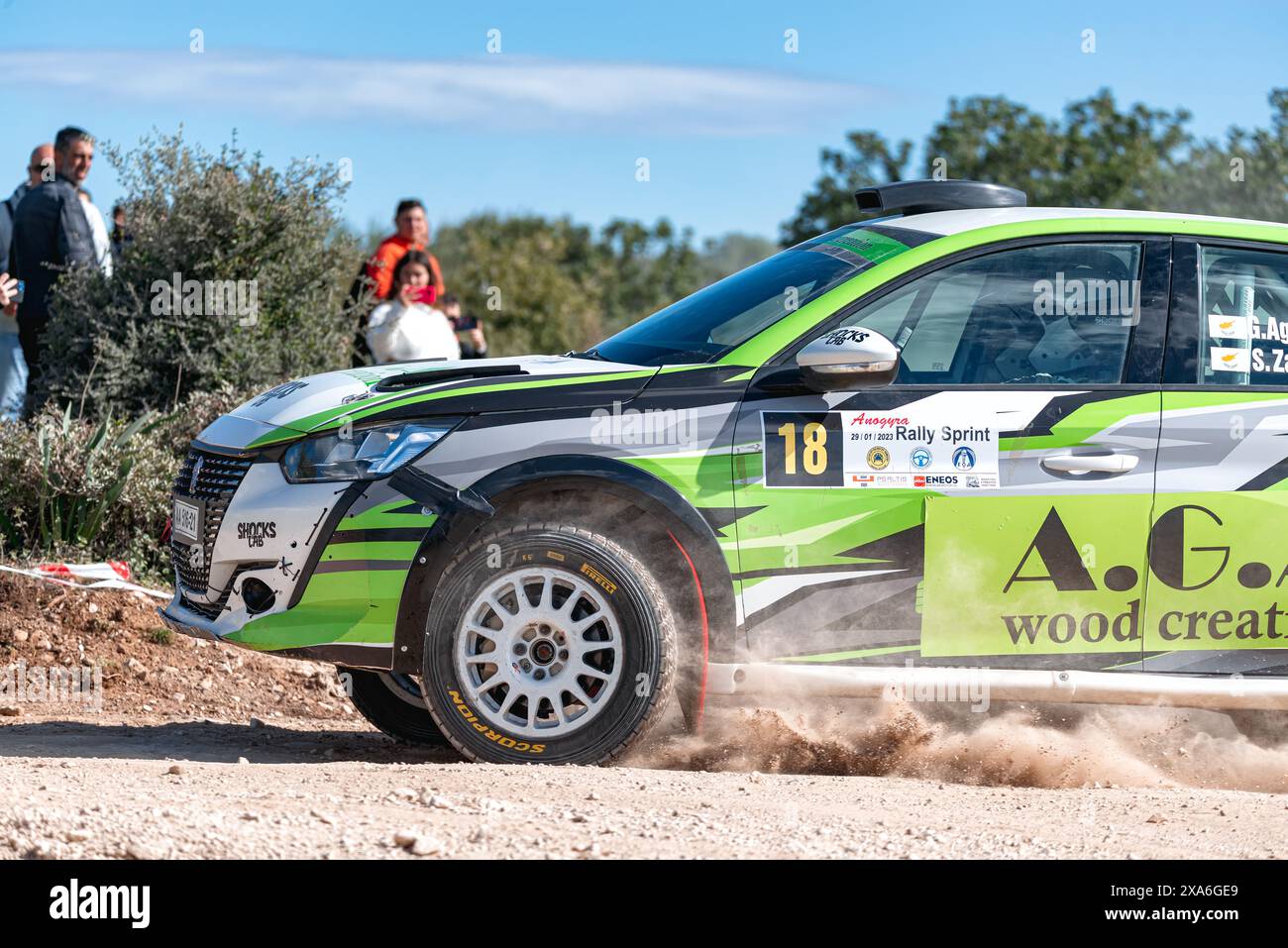 Anogyra, Cyprus - January 29, 2023: Peugeot 208 Rally4 racing on ...