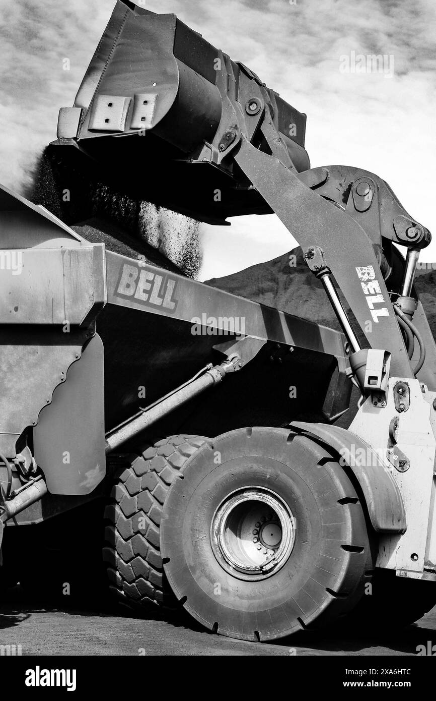 Machine drilling in construction Black and White Stock Photos & Images ...