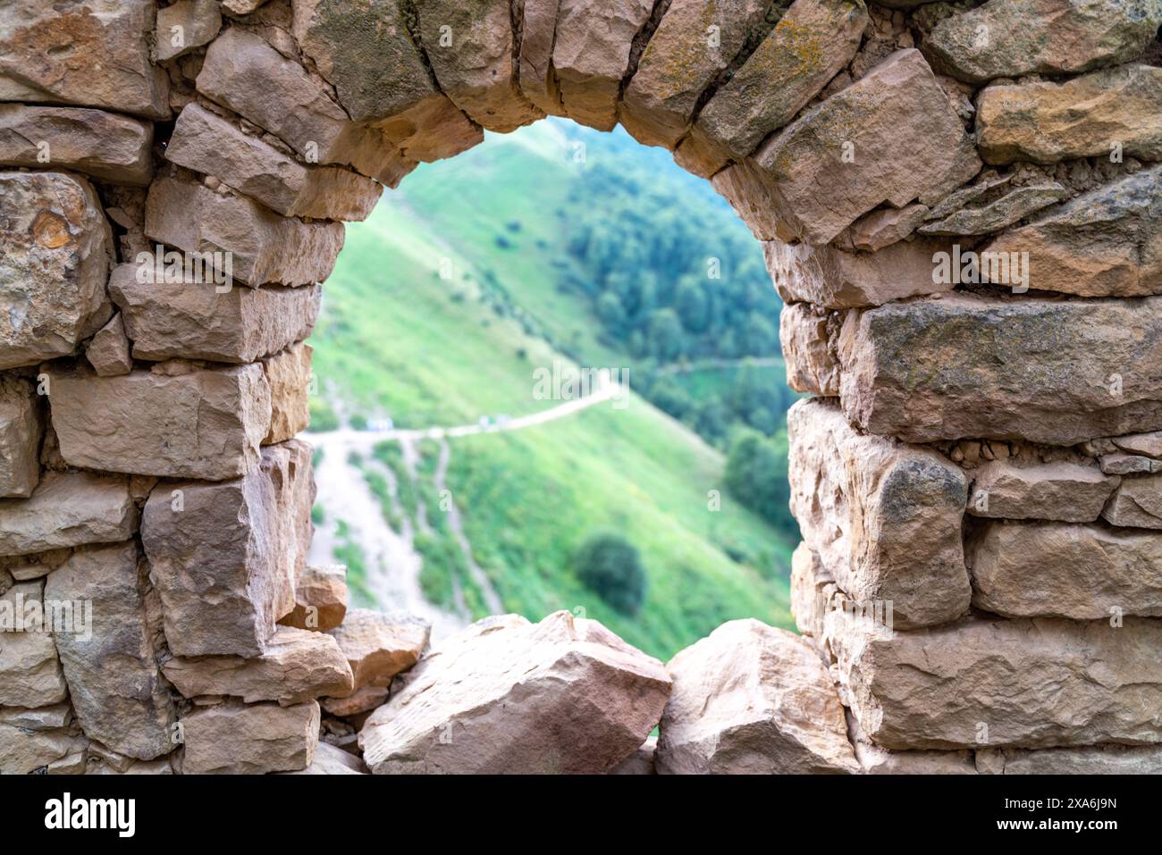 Dagestan Gamsutl. Ancient ghost town of Gamsutl old stone houses in ...
