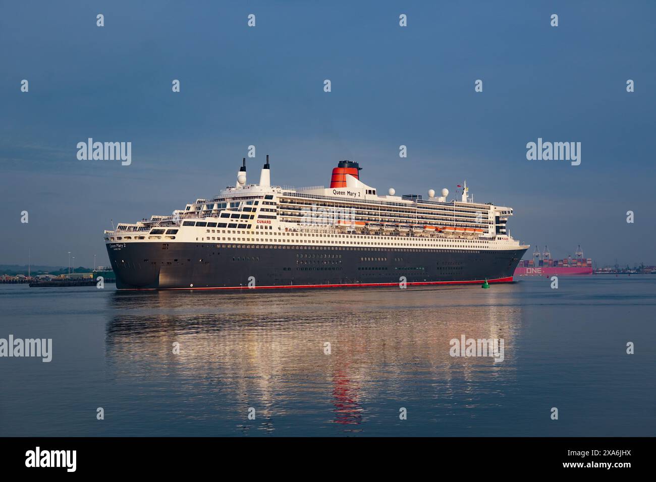 Southampton UK 12 May 2024 - Queen Mary 2 transatlantic ocean liner ...