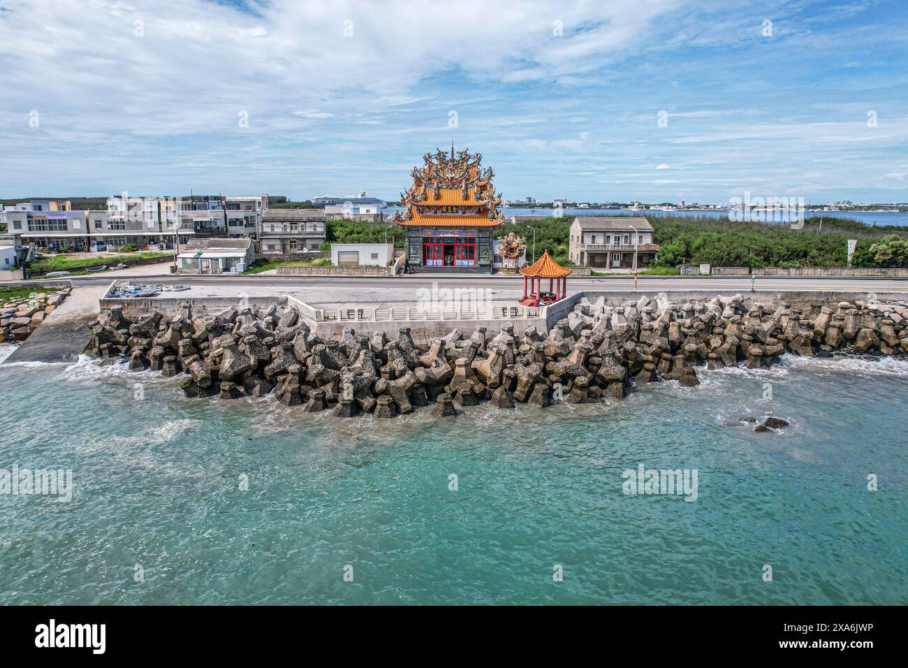 Taoist temple in Penghu Islands in Taiwan near Fongguei Cave Stock ...