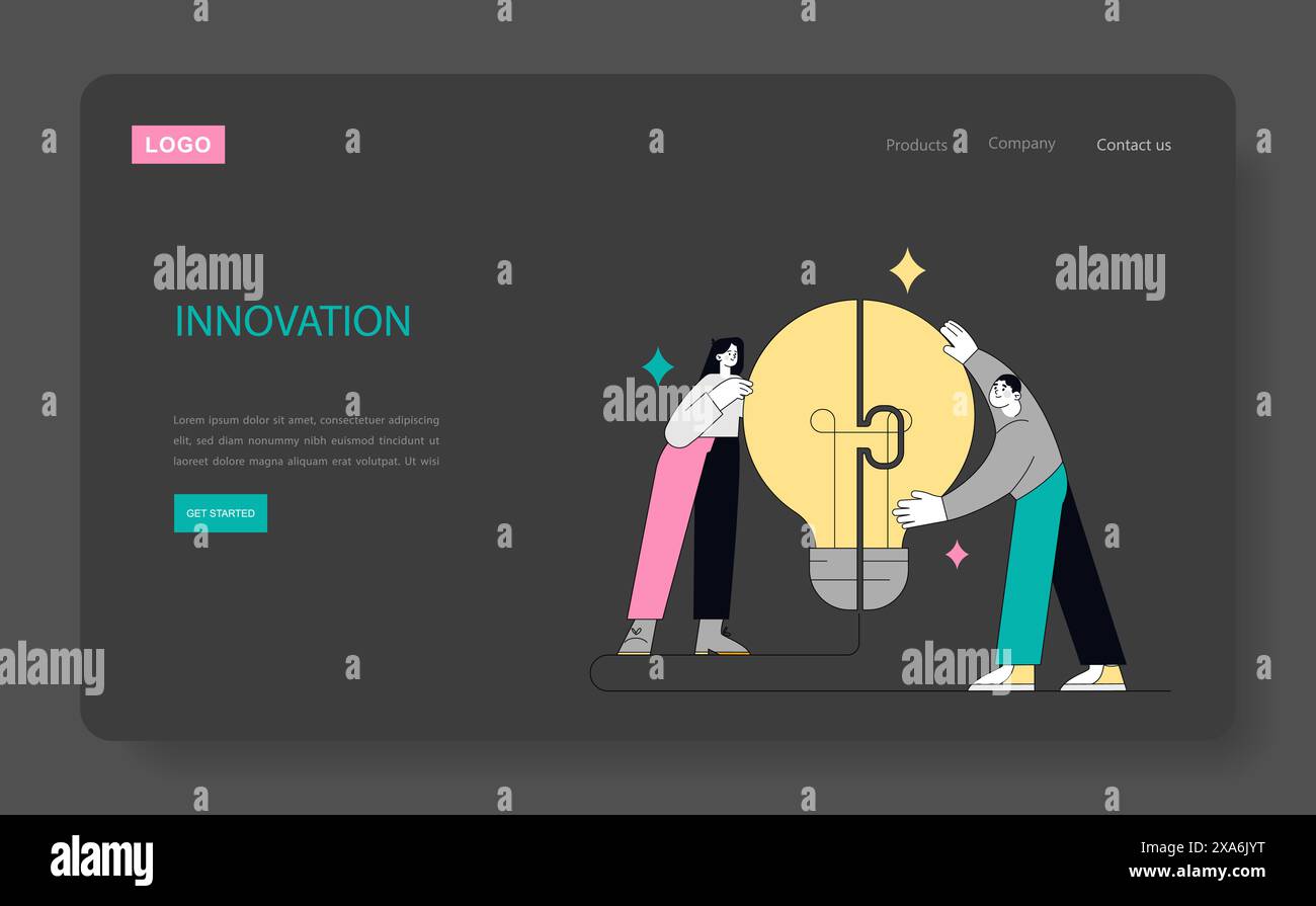 Soft Skills concept. Team members collaborating to light up a metaphorical bulb. Creative ...