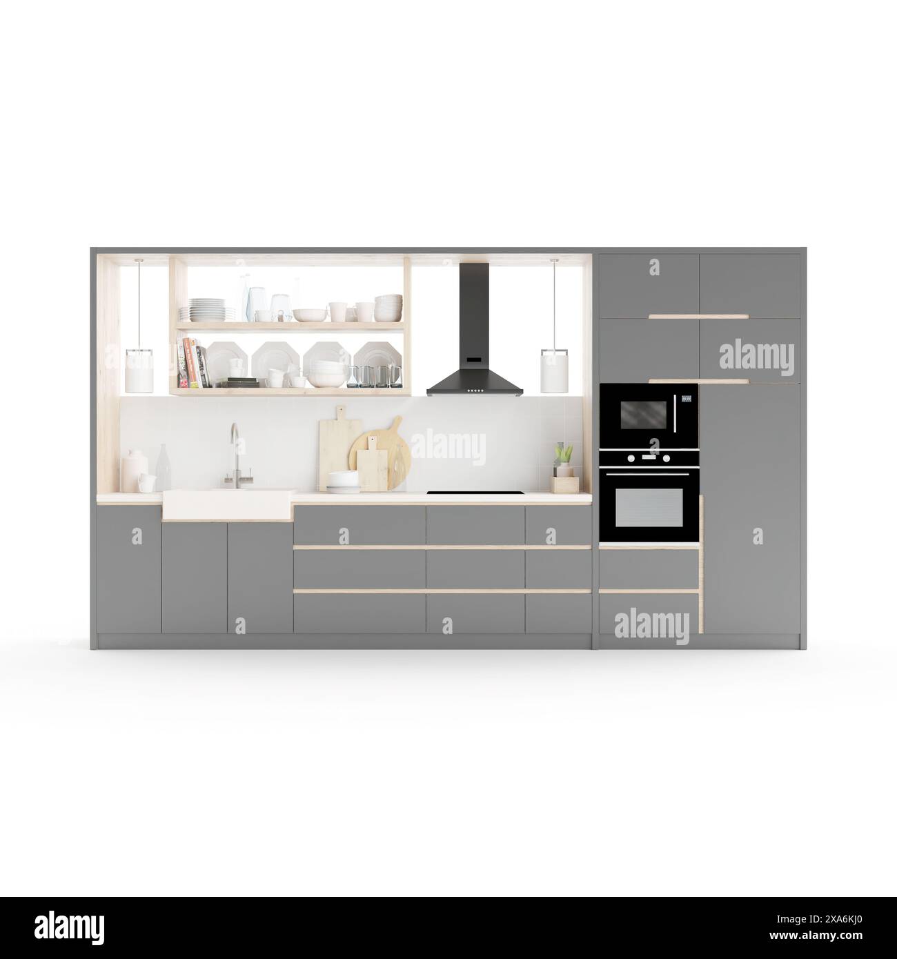 White kitchen black countertops hi-res stock photography and images - Alamy