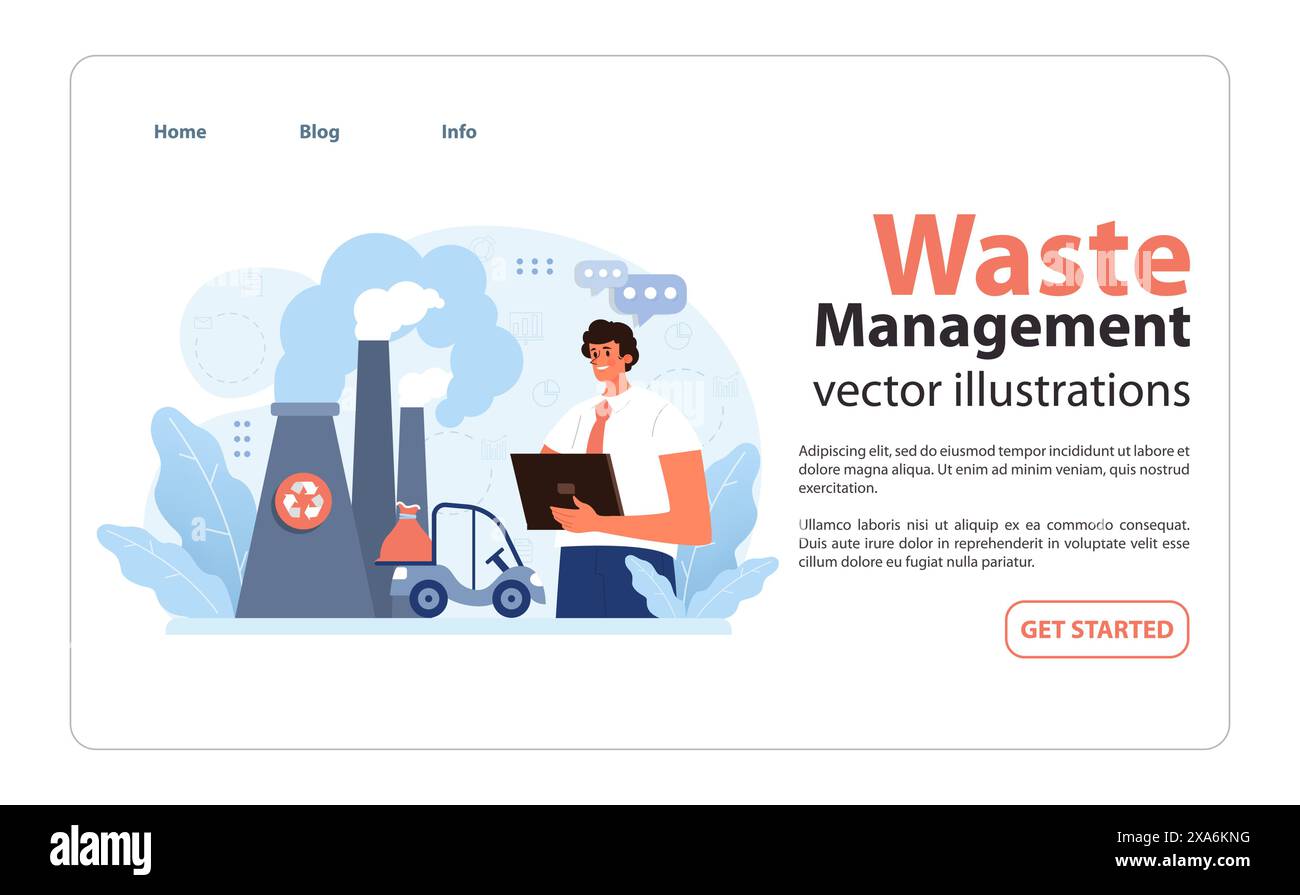 Industrial Waste Management concept. Professional monitors emission ...