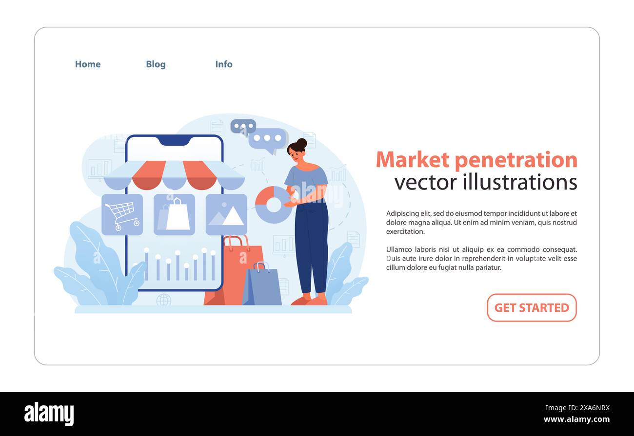 Market Penetration Concept Woman Analyses Digital Store Data Amidst