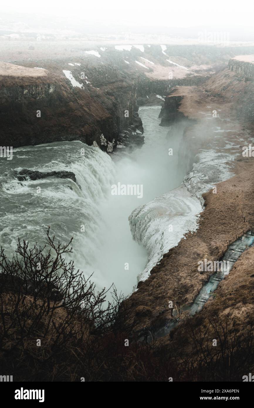 A stunning view of Gulfoss Waterfall in Iceland Stock Photo - Alamy