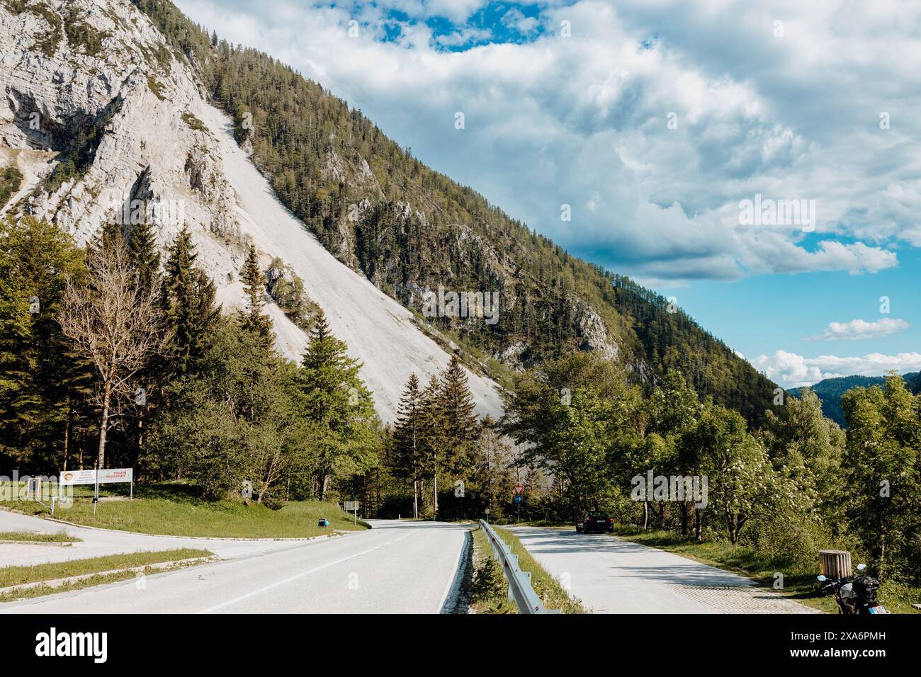 The beautiful and scenic Loiblpass in Slovenia near the Austrian border ...