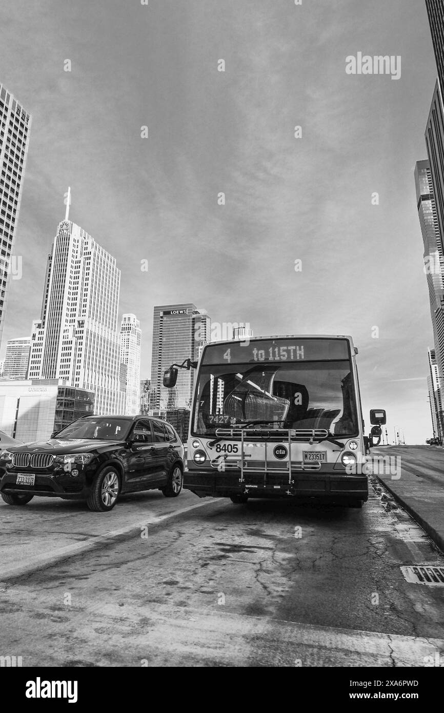 Various vehicles on road Black and White Stock Photos & Images - Alamy