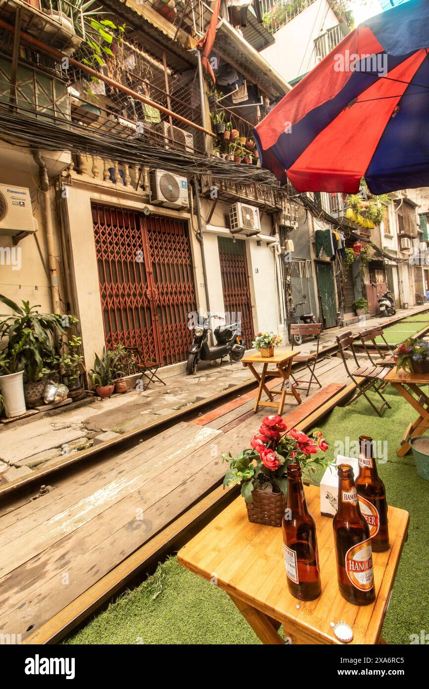 Exciting and bucket list must see tourist Mecca view along the unique Hanoi Train Street ...