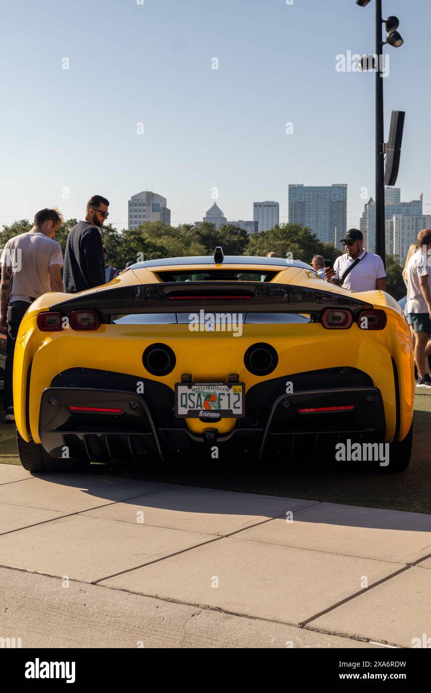 Ferrari SF90 painted yellow at car meet Stock Photo - Alamy