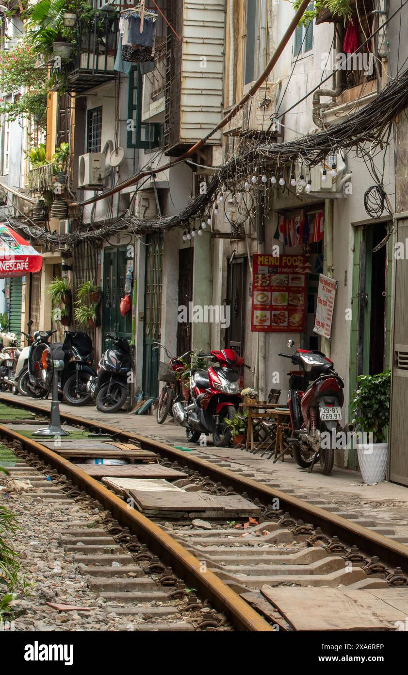 Exciting and bucket list must see tourist Mecca view along the unique Hanoi Train Street ...