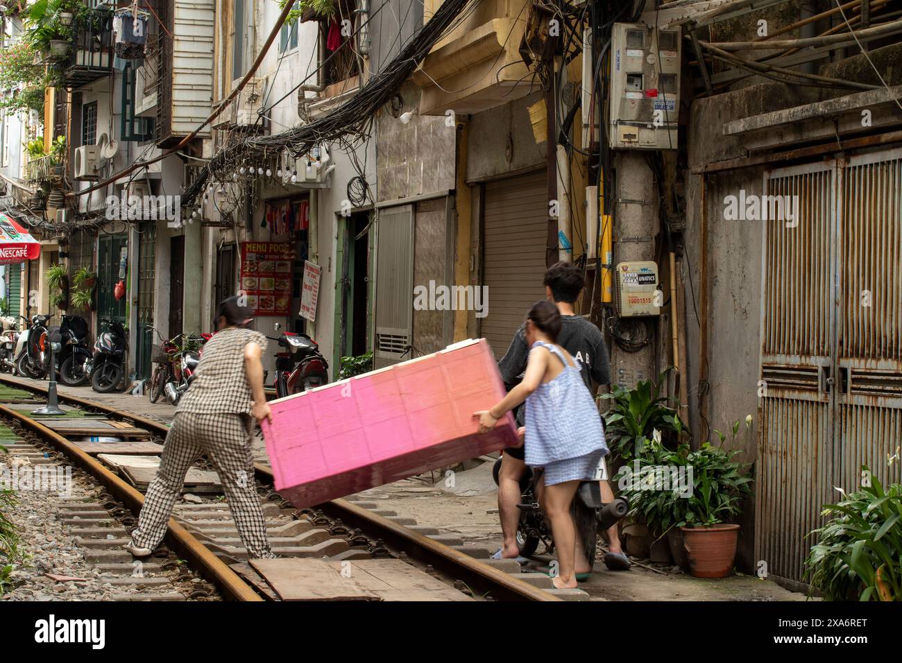 Exciting and bucket list must see tourist Mecca view along the unique Hanoi Train Street ...