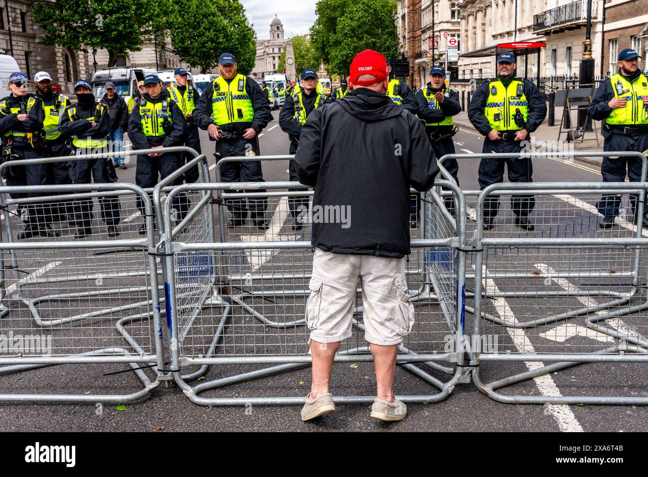 A Man Shouts At Police Officers In Parliament Square After A Rally ...