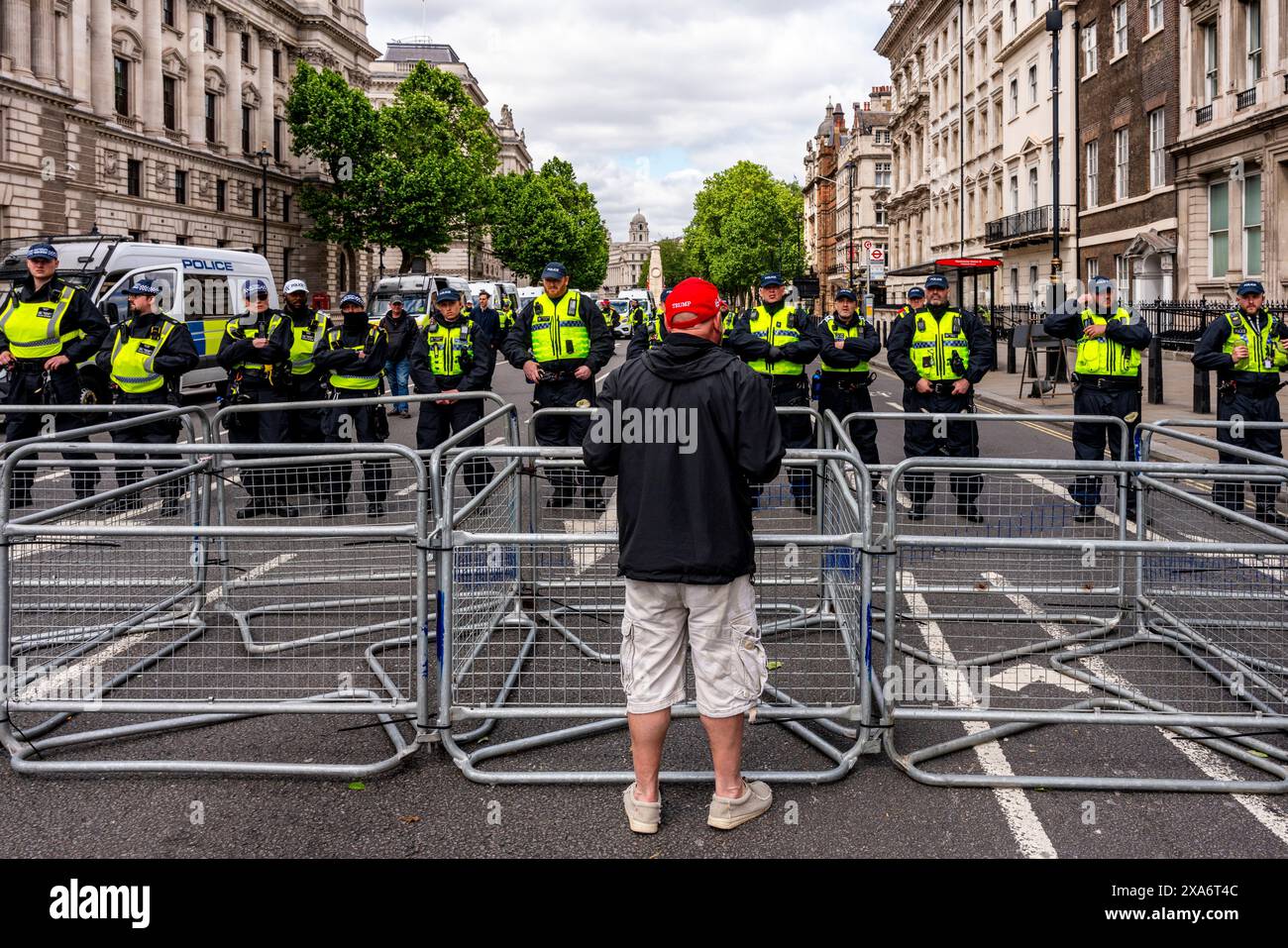 A Man Shouts At Police Officers In Parliament Square After A Rally ...