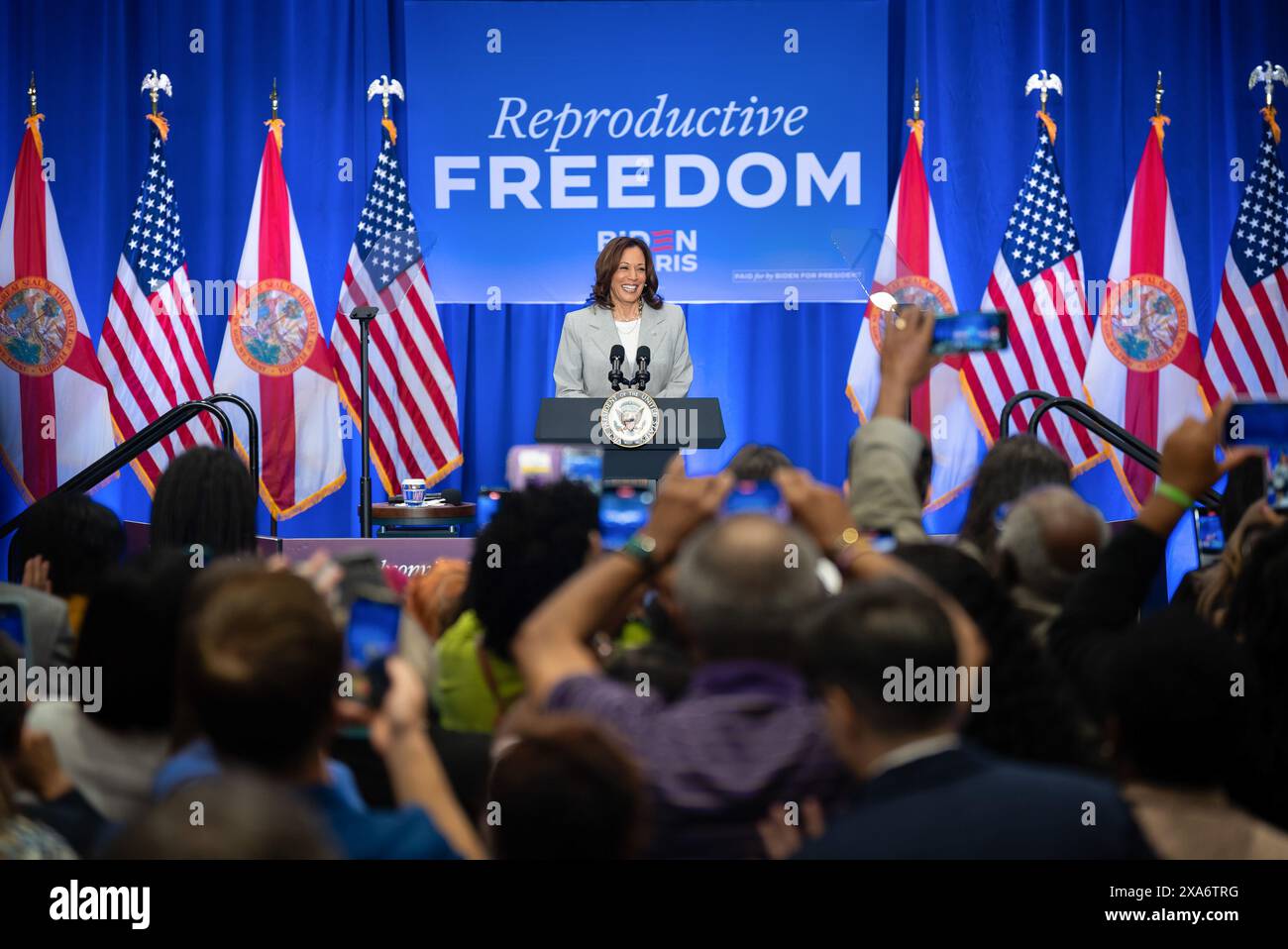 Vice President Kamala Harris delivers remarks at a Reproductive Freedom ...