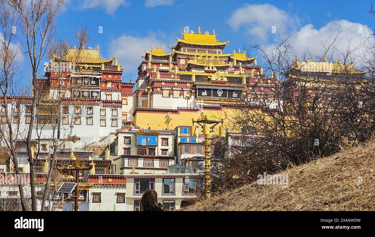 The beautiful Songzanlin Monastery in Shangri-La City Yunnan Province ...