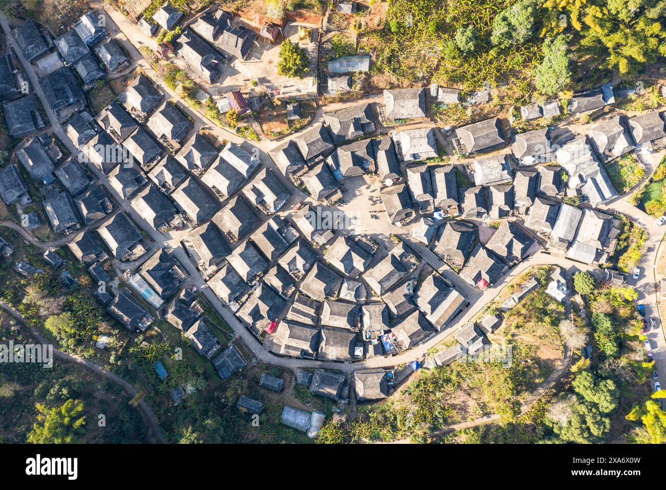 An aerial view of village and streets from above Stock Photo - Alamy