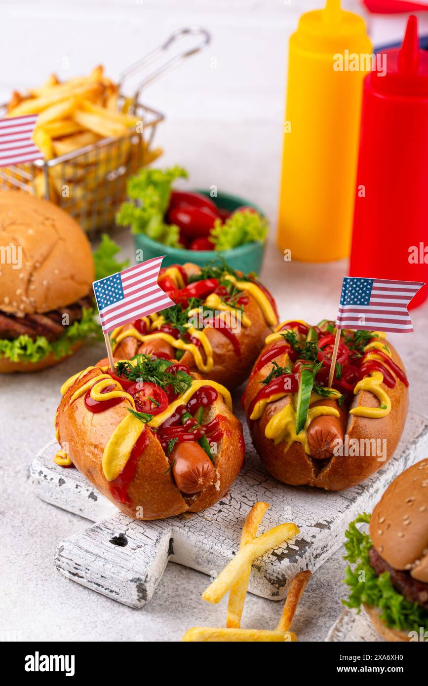 Traditional American food for celebrating July 4 Independence Day Stock ...