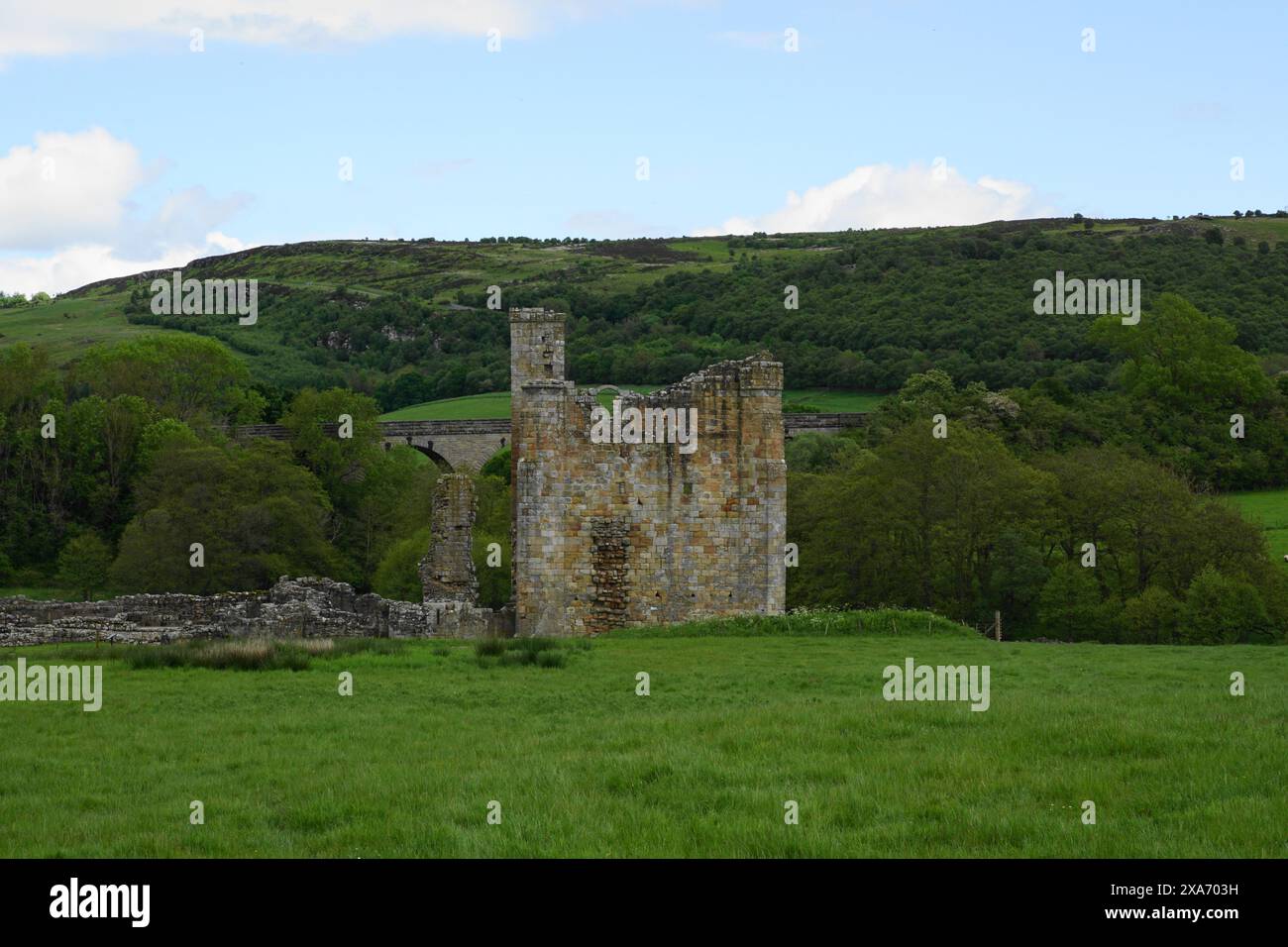 Ruins of 14th Century Castle at Edlingham with its solar tower ...
